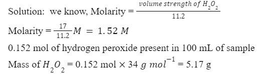 Volume Strength of Hydrogen Peroxide Derivation & Formula | AESL