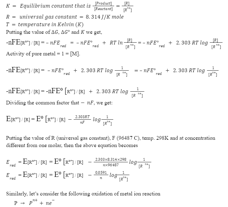 Nernst Equation: Derivation, EMF & Reaction Quotient - Chemistry ...